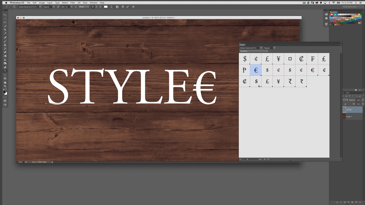 Adding Glyphs in Photoshop - Quick Photoshop Tutorial